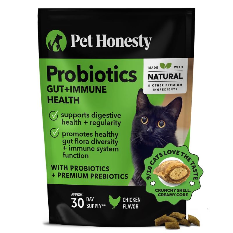 Pet Honesty Cat Probiotics Gut + Immune Health Crunchy & Creamy Chews ...