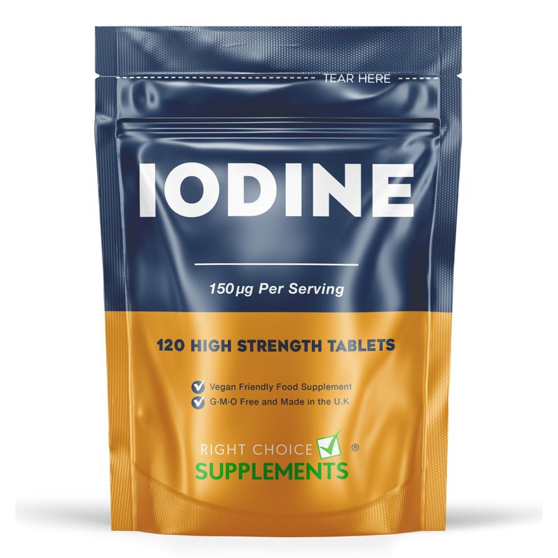Iodine 150mcg 120 Tablets | Max Strength Potassium Iodide | Natural ...