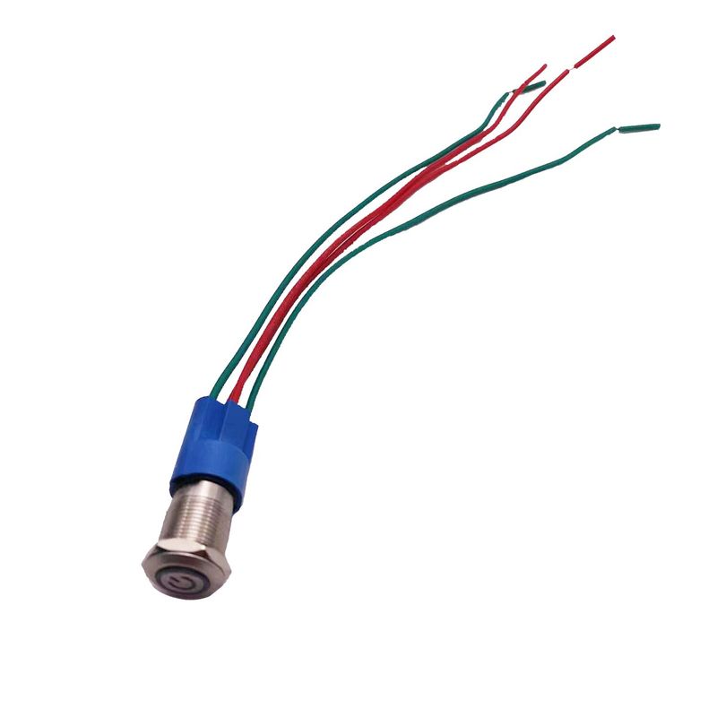 Red Power Push Button Switch Latching 12mm 12V LED with Wire Socket ...