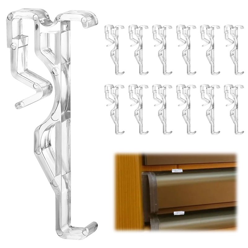 Ptwola 12 Pcs Valance Clips 2.75 Inch Clear Hidden Retainer Holder ...