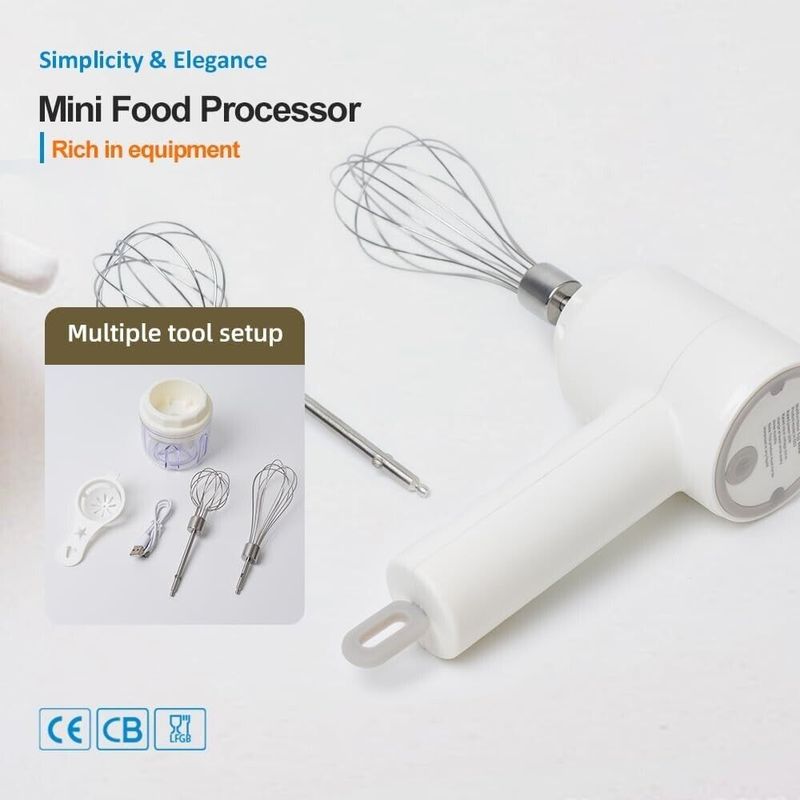 Mini Cordless Electric Handheld Mixer and Food Processor, USB ...