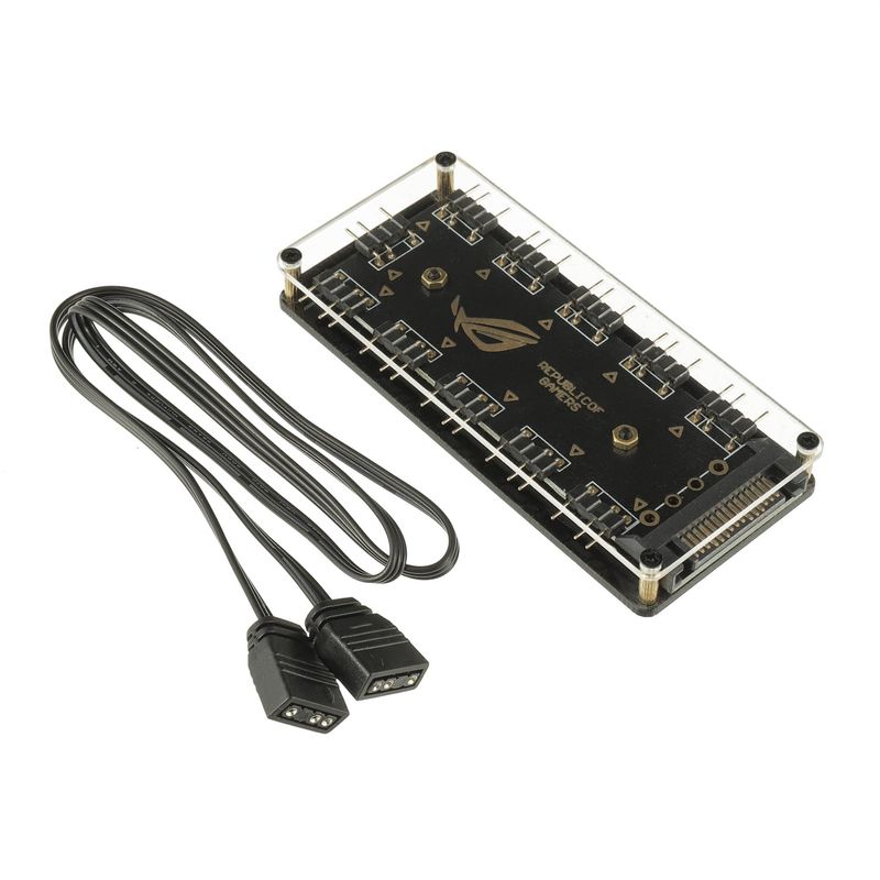 HUAREW 5V 3 Pin ARGB LED Hub, 1 to 10 Ports RGB HUB, 5V 3 Pin RGB Splitter Controller with 3 Pin ...