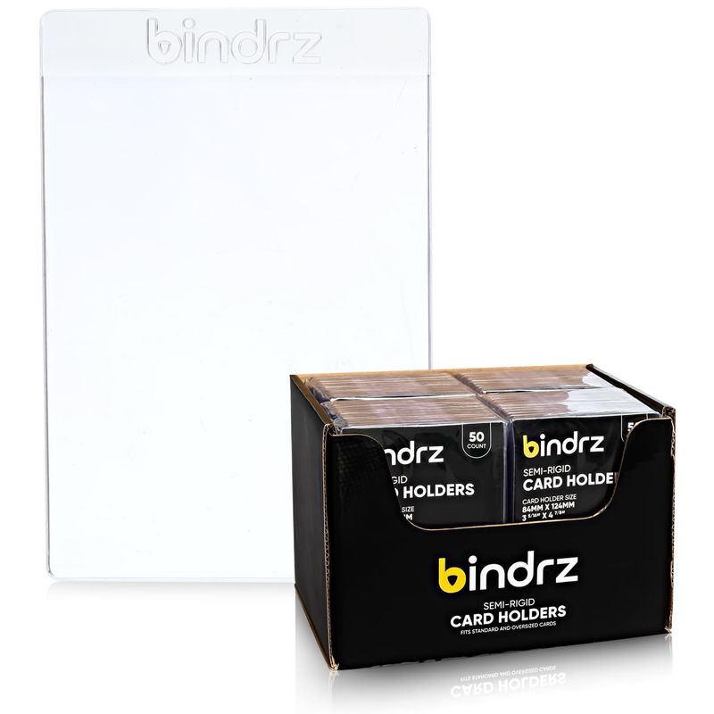 bindrz 200 Semi Rigid Card Holder - 3 5/16” x 4 7/8” with a 1/2” Lip ...