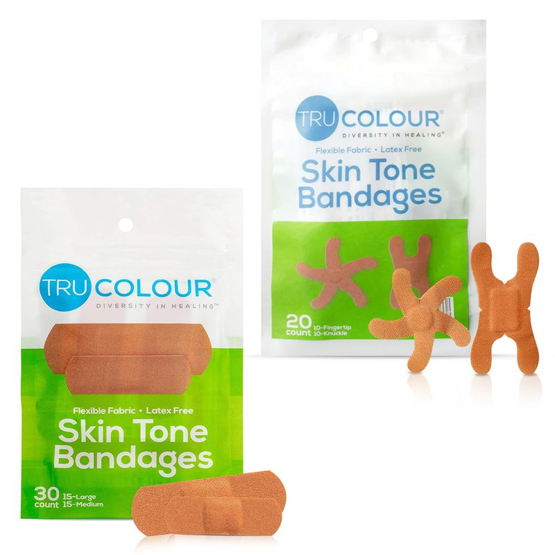 Tru-Colour Skin Tone Bandages Variety Pack (2-Pack, 50 Count ...