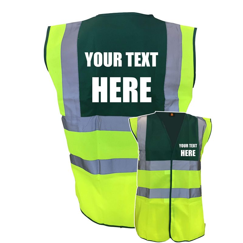Premium Personalised Custom Text Yellow Green Hi Vis Viz Reflective ...