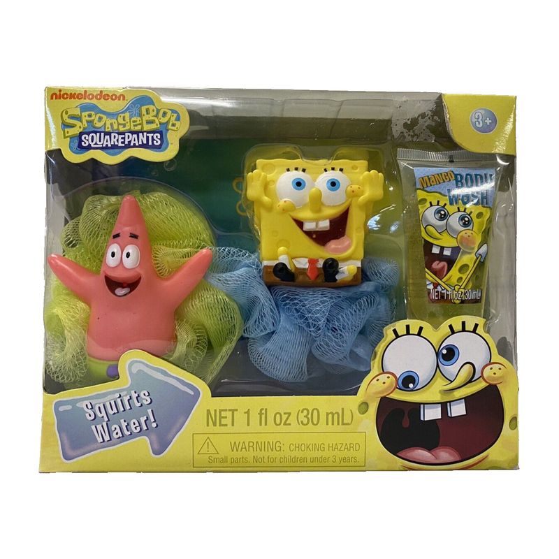 Spongebob Squarepants Tub Time Friends Figural Bath Puffs Wash New in ...