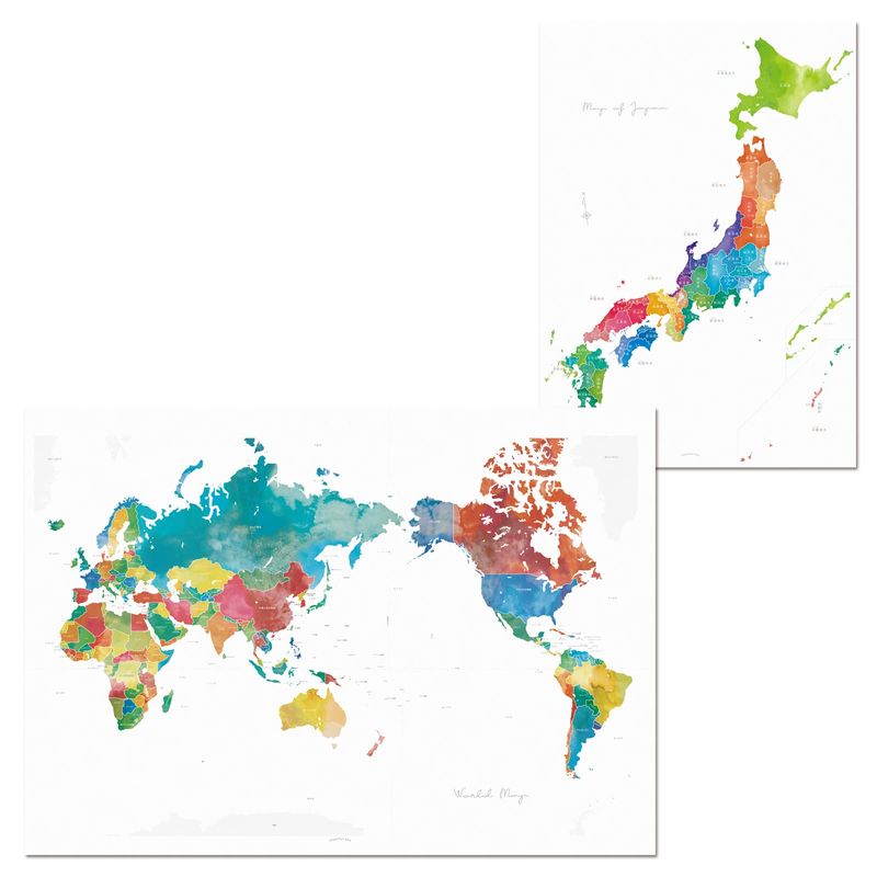 Travel from the Living Room! [Colorful World Map Poster] (Set of World ...