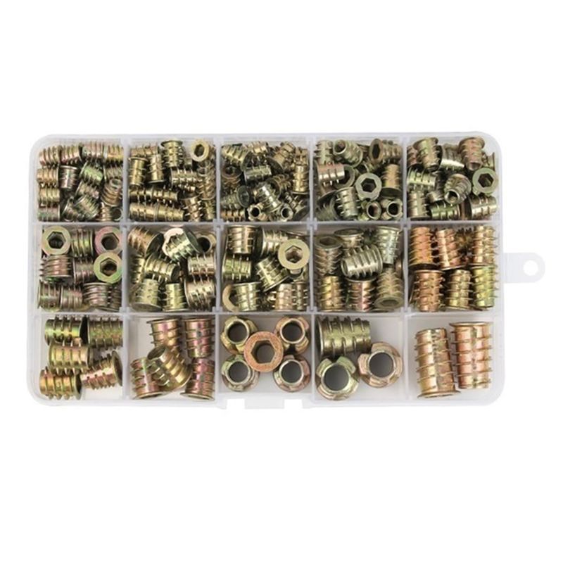 Sarini Pack Of 230 Screw-In Nut Thread Inserts Wood, M4 M5 M6 M8 M10 ...