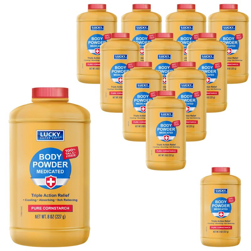 Lucky Super Soft Medicated Powder For Itching Skin, Talc Free Powder ...