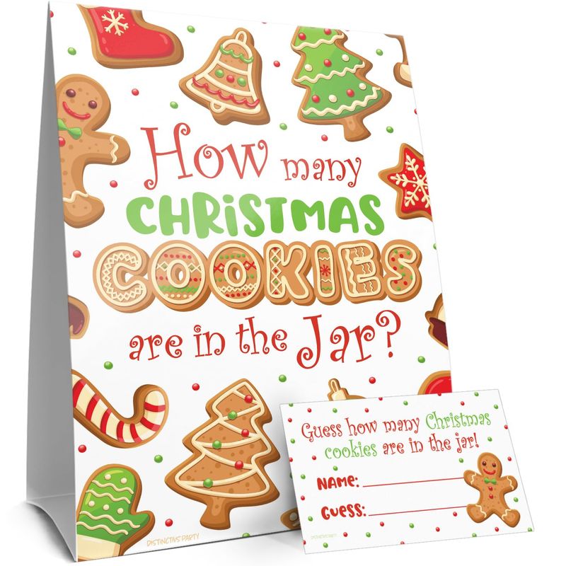 DISTINCTIVS Christmas Party Game - How Many Christmas Cookies in The ...