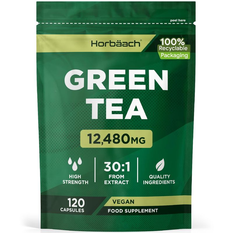 Green Tea Capsules 12480mg | High Strength Extract | 120 Powder ...