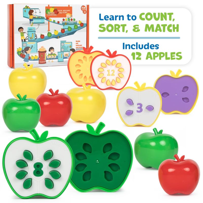 Skoolzy Apple Factory Learning Toy - Apple Orchard Pre K Counting Game ...