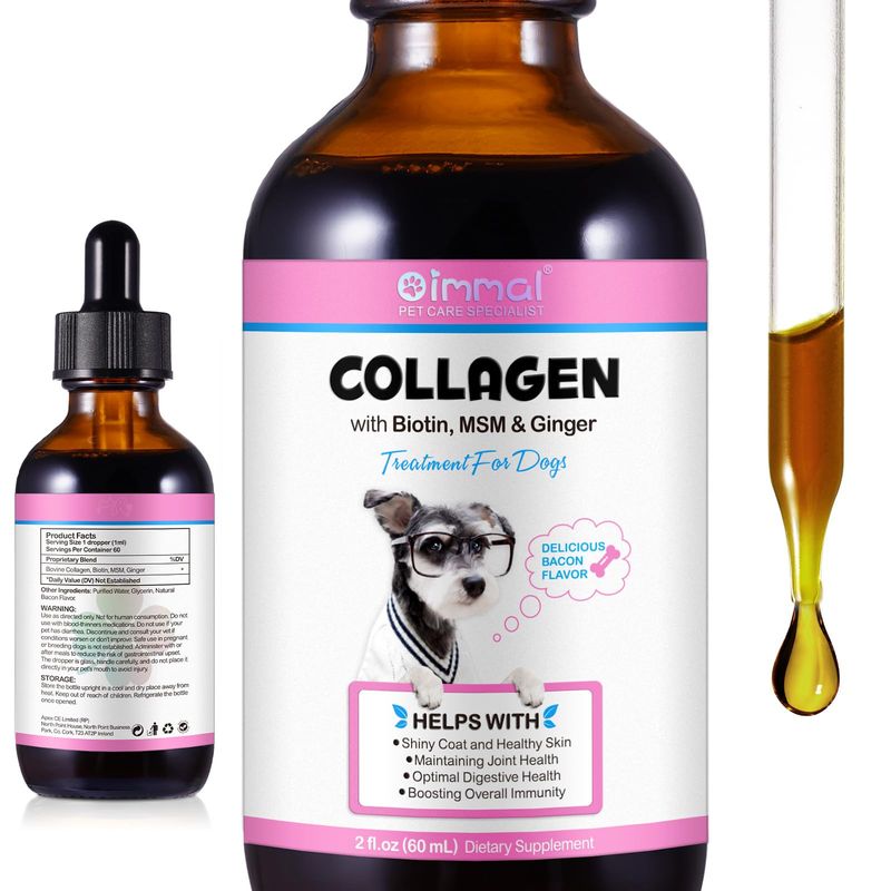 Collagen for Dogs, Natural Liquid Collagen Drops for Dogs Supports Skin ...