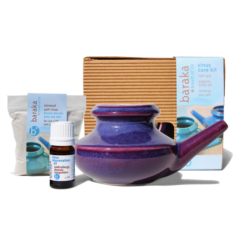 Baraka Sinus Care Kit: Complete Nasal Relief System with Ceramic Neti ...