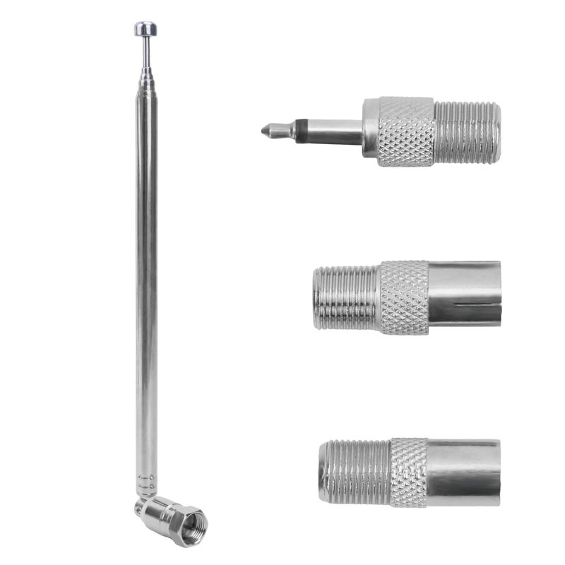 7 Section FM Radio Telescopic Antenna 75 Ohm with F-Type Connector and ...