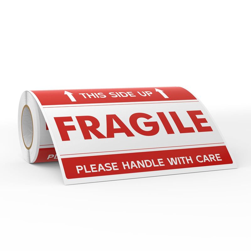YIKIADA 120 PCS This Side Up Fragile Stickers Handle with Care Caution ...