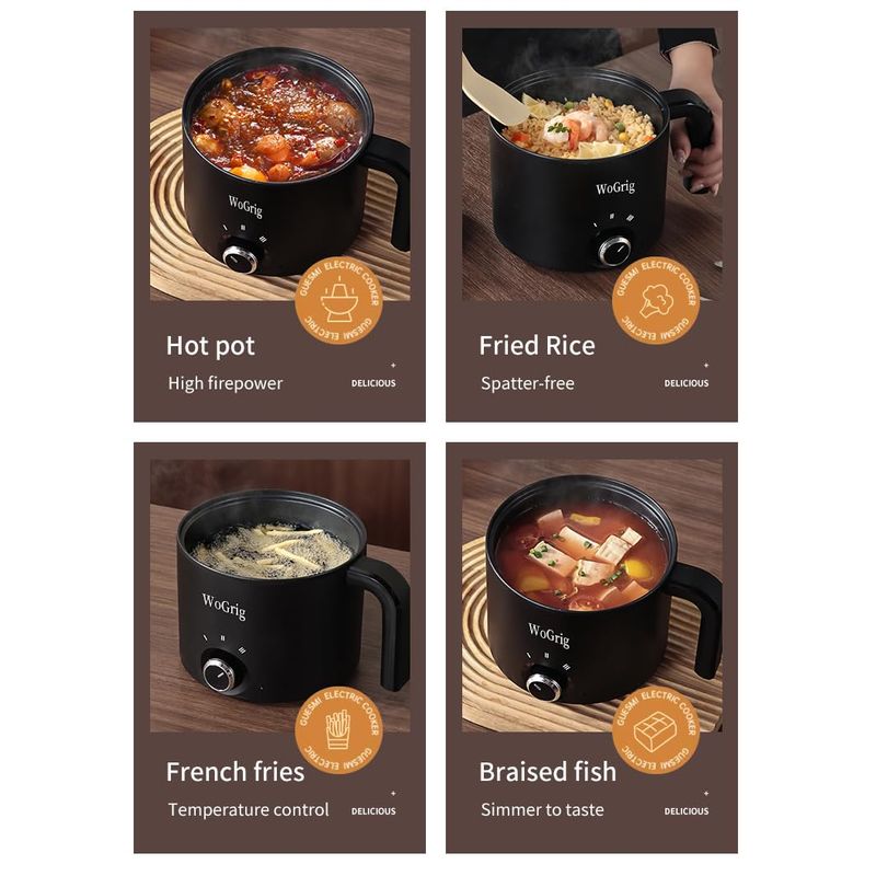 1.8L Electric Hot Pot，Ramen Cooker, Dual power supply Mini Portable ...