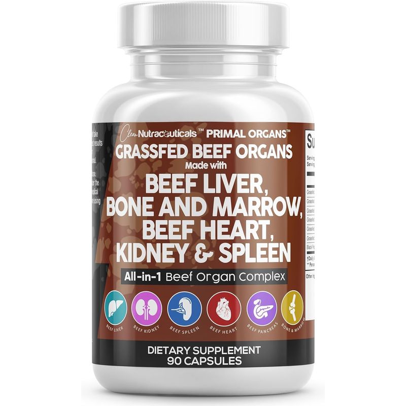 Clean Nutraceuticals Grass Fed Beef Liver Capsules - Premium Quality ...