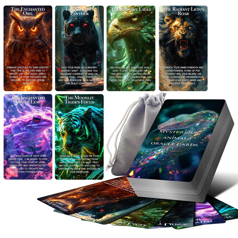 ZZBUY Spirit Animals Oracle Cards, Animal Totems Oracle Deck for ...