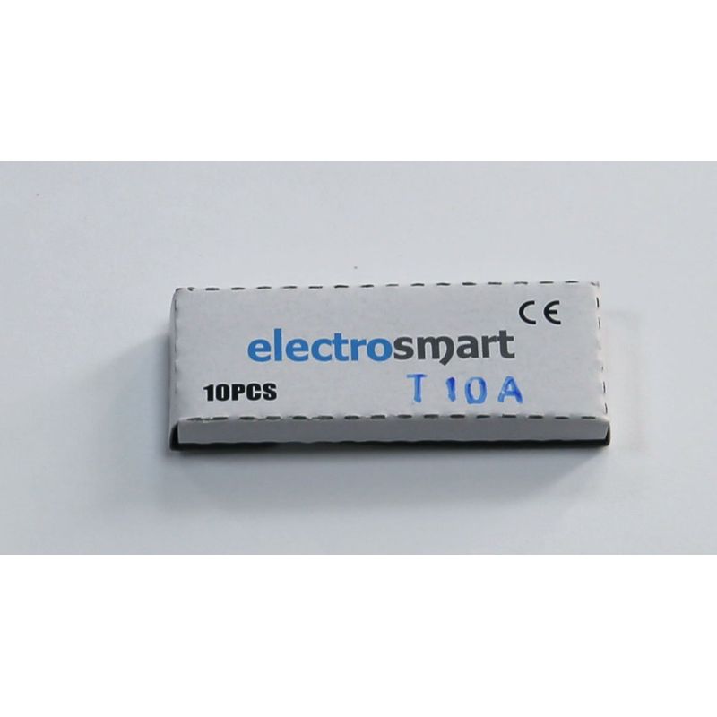 electrosmart Pack of 10 10A T10A 20mm x 5mm Glass Fuses 250v Slow Blow ...