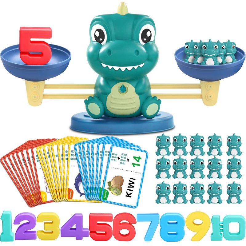 Kaodezhu Dinosaur Math Balance Toys - Montessori Toys for 3 Years Old ...