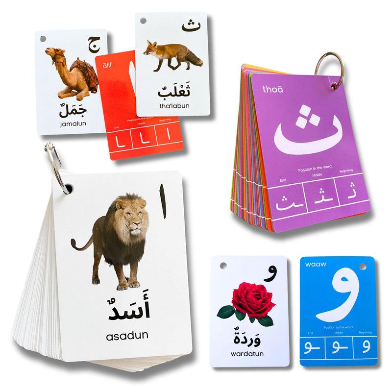 Arabic Alphabet Flash Cards for Kids Toddler and Adults, Arabic First ...