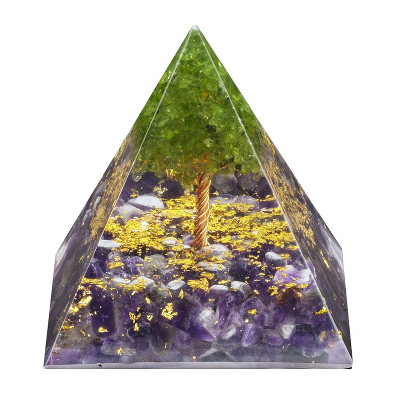 Rockcloud Tree of Life Orgone Pyramid Amethyst Crystal Stone Energy ...
