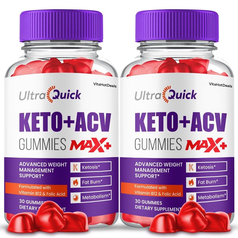 Ultra Quick Max + Keto ACV Gummies, Maximum Potency Gummies (2 Pack ...