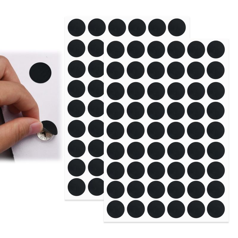 Aieino 108pcs Screw Hole Stickers Black, 21mm Furniture Hole Covers ...