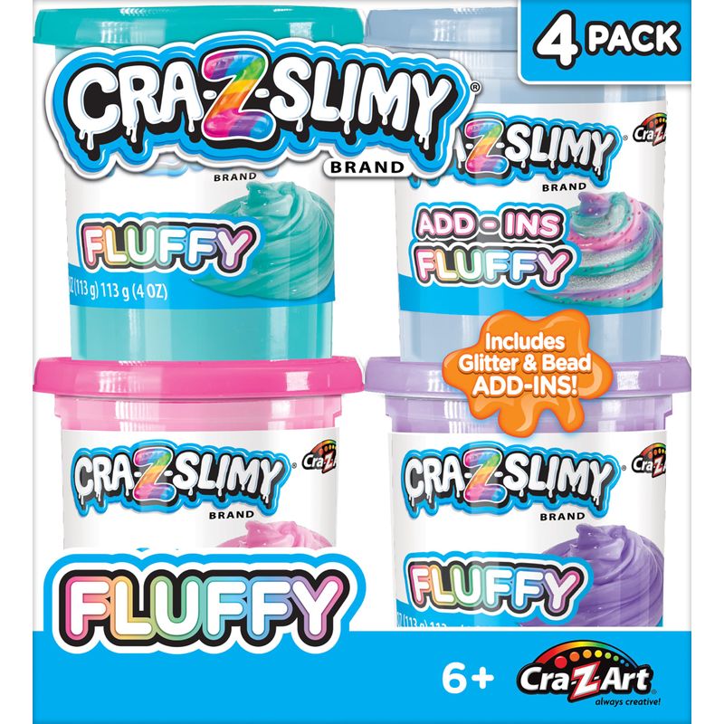 CRA-Z-Art Cra-Z-Slimy Fluffy 4 Pack Multicolor Premade Slime Set ...
