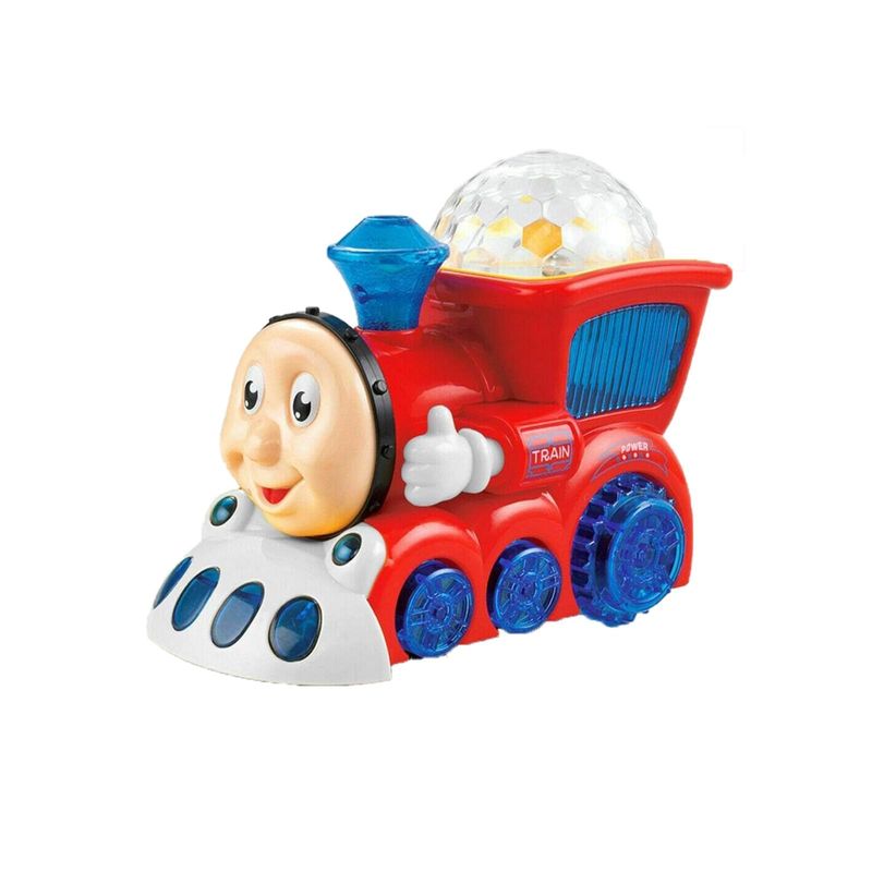 PEBBLE HUG Kids Musical Engine Train with Flashing Light and Sound, Locomotive Design, Battery ...