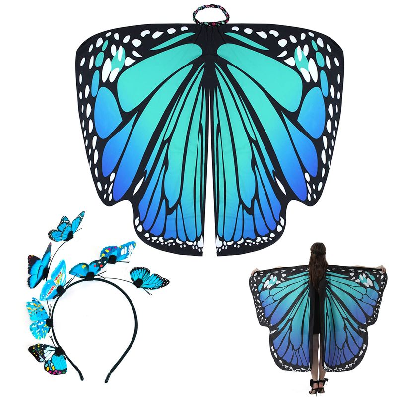 Karjiaja Adult Butterfly Wings Cape Fancy Dress Up Butterfly Fairy ...