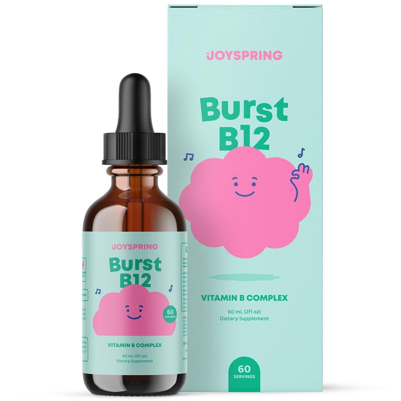JoySpring Burst B12 Drops - Vitamin B Complex for Kids (2 fl oz) B2, B6 ...