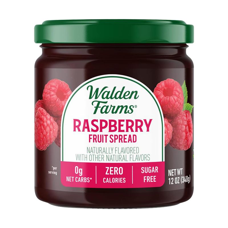 Walden Farms Raspberry Fruit Spread 12 oz Jar, Natural Sugar Free Jam ...