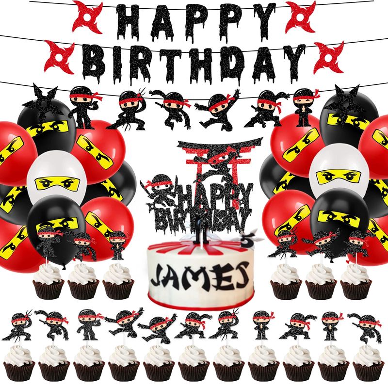 Ninja Birthday Party Decorations Ninja Happy Birthday Banner Ninja ...