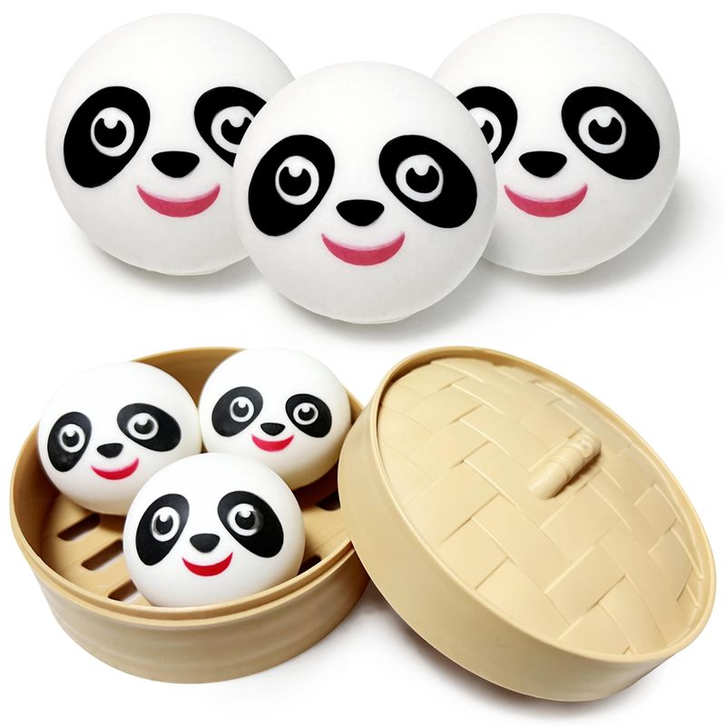 Mini Panda Dumpling Fidget Toys Stress Balls for Kids and Adults (3 ...