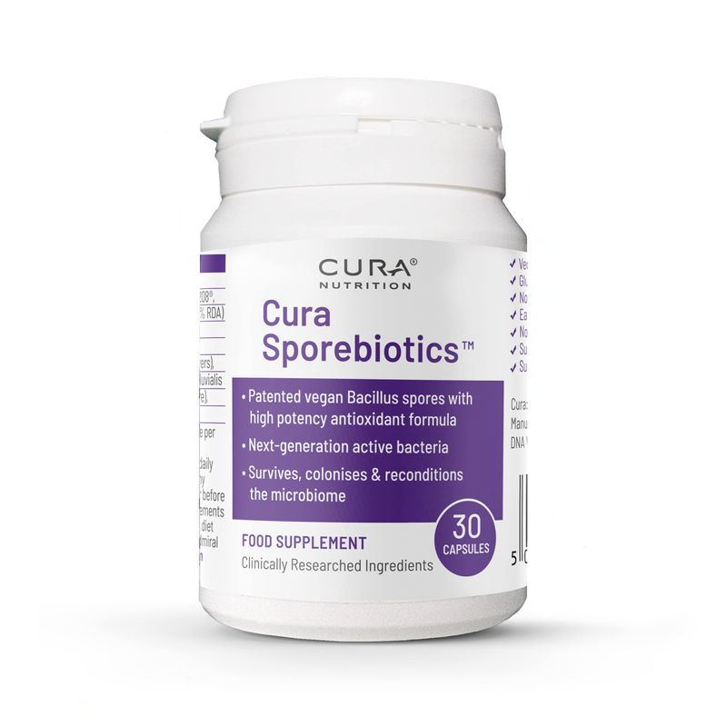 CURA Nutrition - Sporebiotics (30 Capsules) | Bacillus Spore Probiotic Supplements with ...