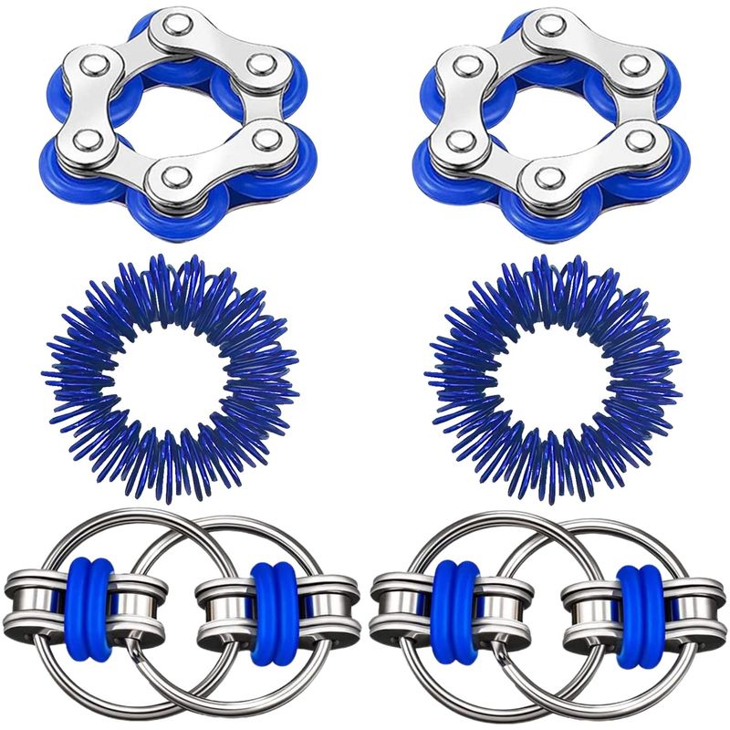 Yeefunjoy 6 PCS Fidget Toy Sensory Toy Set, Acupressure Rings, Bike ...