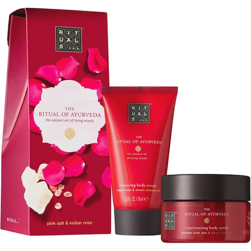 RITUALS Ayurveda Pink Salt Indian Rose Scrub 125g & Body Cream 70ml ...