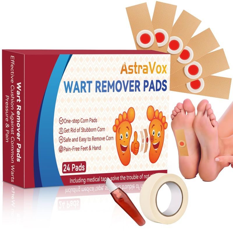 AstraVox Wart Remover, Pack of 24 Corn Plasters, Wart Plasters for Feet ...