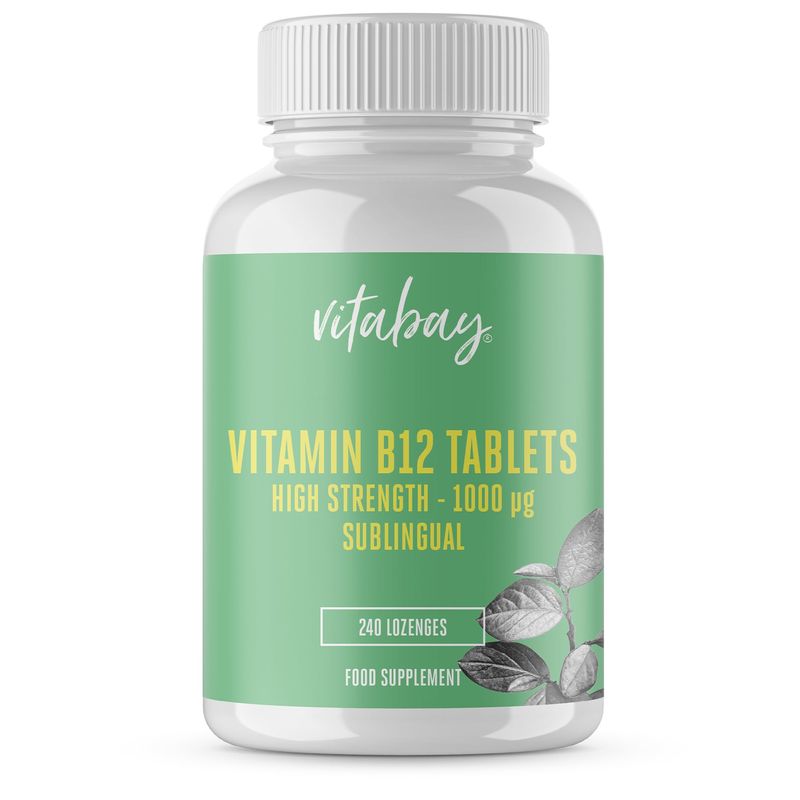 Vitabay Vitamin B12 1000mcg - 240 Vegan & Sublingual Vitamin B12 Tablets - Lozenges of ...
