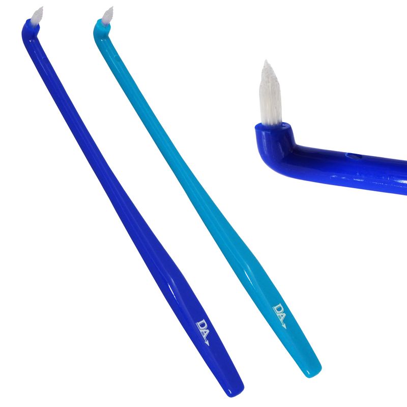 2 x Slim Interspace Toothbrush ~ Blue Brushes for Orthodontic Braces ...