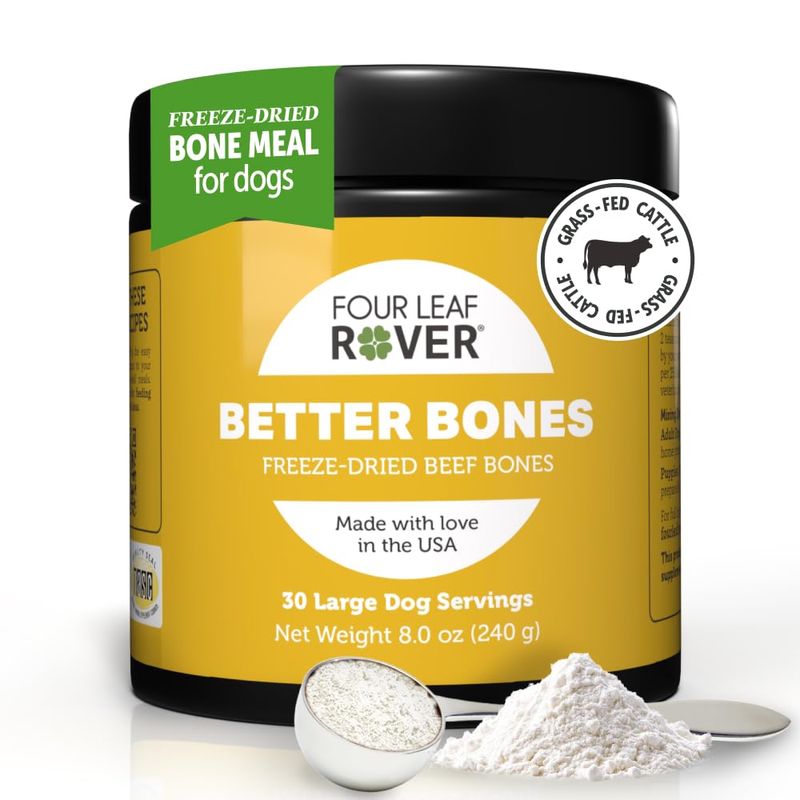 Four Leaf Rover Better Bones Bone Meal for Dogs - Dog Calcium ...