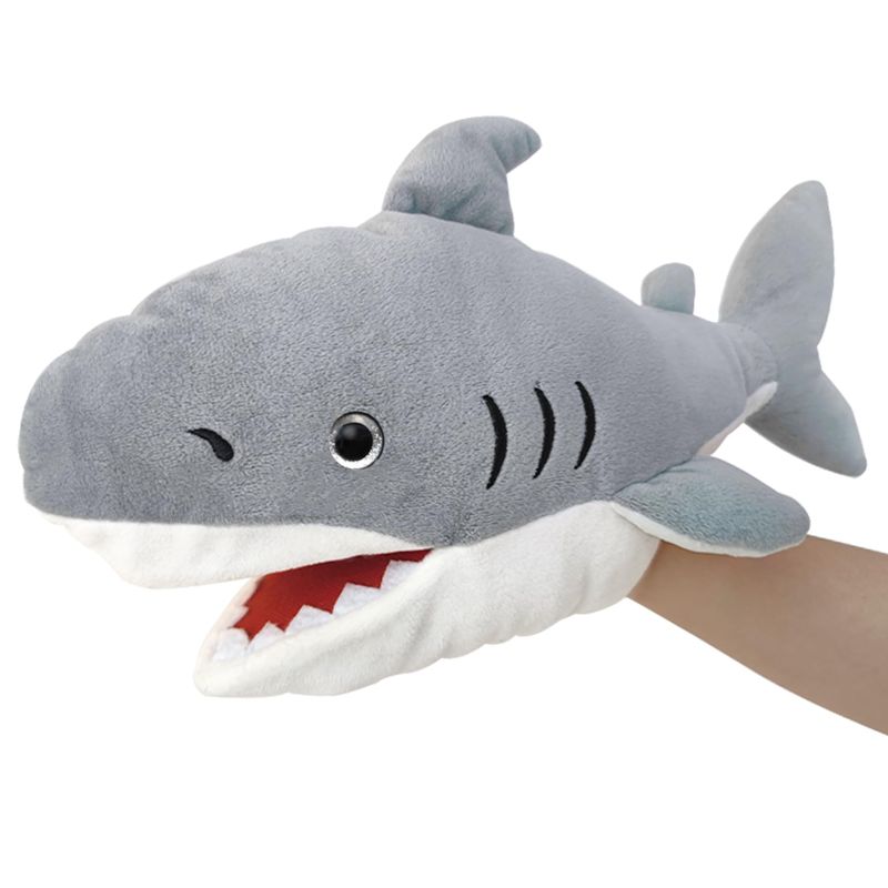 JUSTQUNSEEN Shark Hand Puppet Realistic Plush Puppet 13",Shark Puppets ...