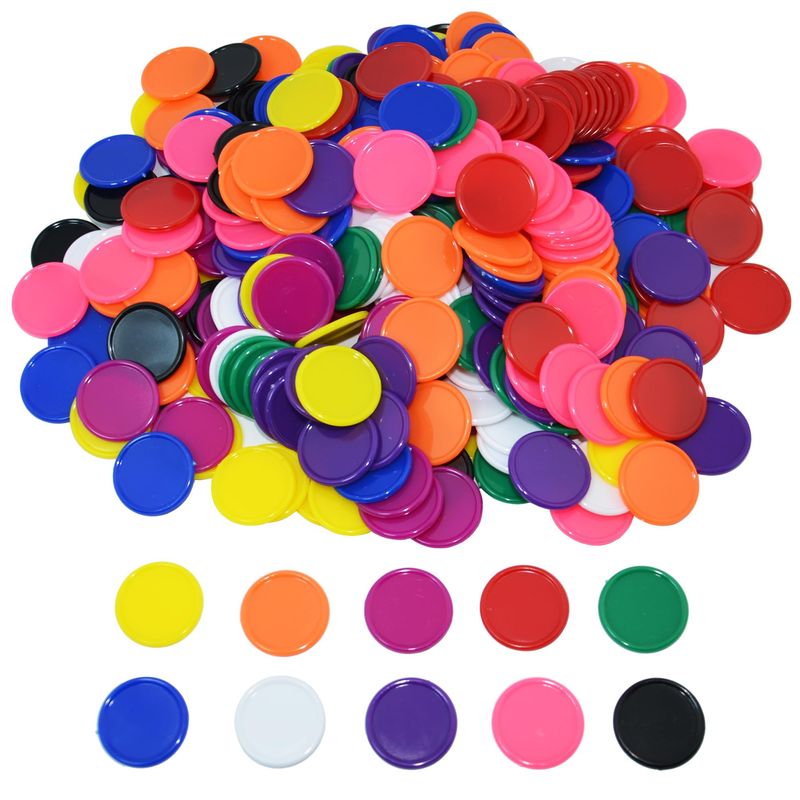 Smartdealspro 300pcs 1 Inch 10 Colors Opaque Plastic Learning Counters ...