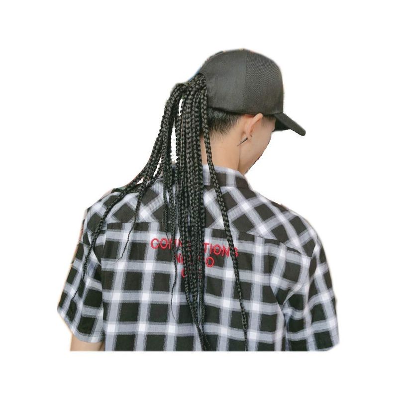 Dreadhair Twist Wig Black Baseball Cap with Crochet Blade, Golf Hat ...