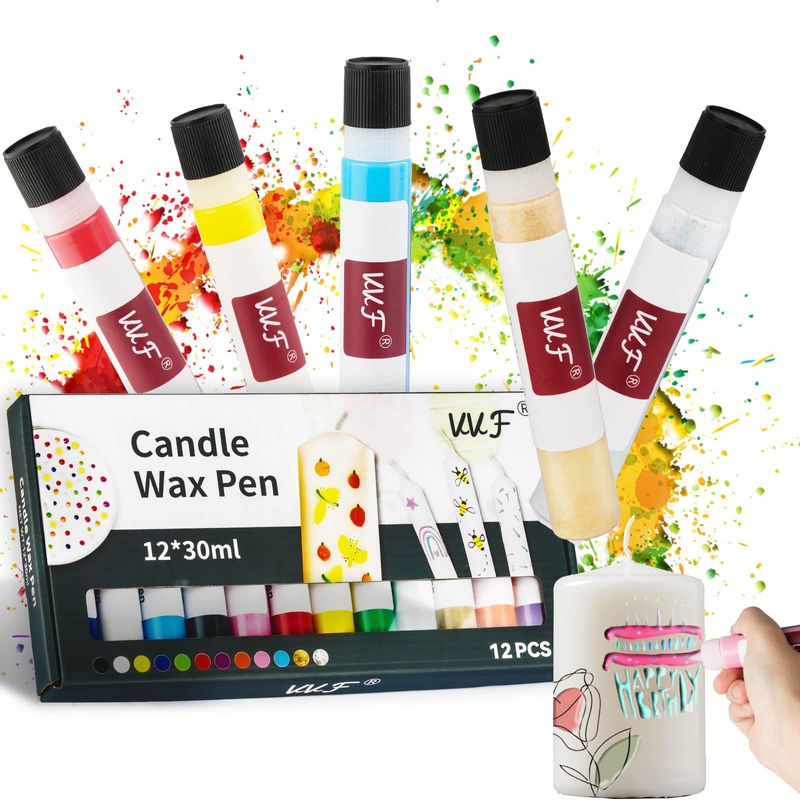 Candle Wax Pen Set for White Candle Painting, 12-Color for DIY Candle ...
