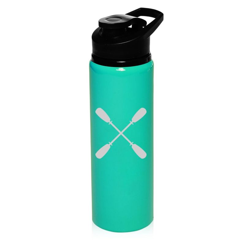 25 oz Water Bottle Sports Travel Mug Gift Crossed Paddles Rowing Kayak ...