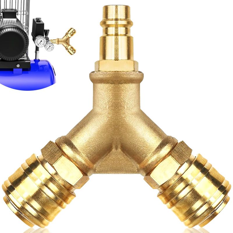 Airline Hose Connectors, 1/4" BSP 3 Way Air Compressor Fittings, Y ...