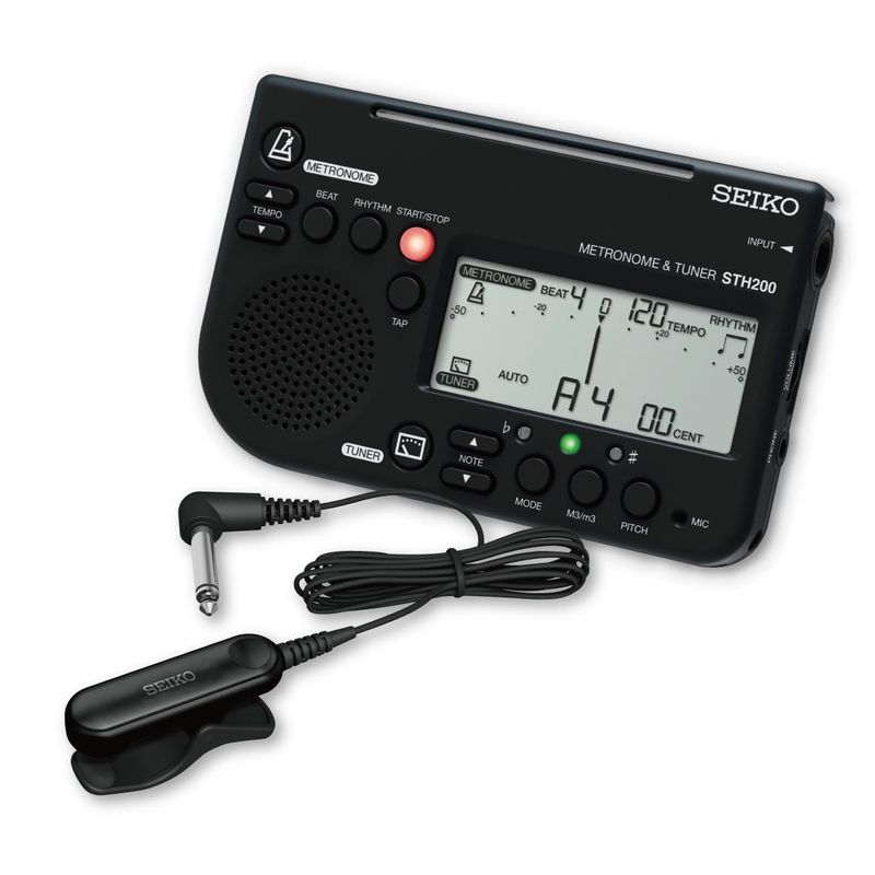 Seiko STH200BKSP Metronome & Tuner Black Pickup Microphone Set of 2 Special Pack - Online ...
